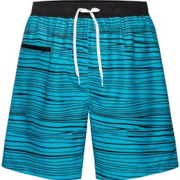 feel good Herren Badeshorts t&uuml;rkis-gestreift Gr&ouml;&szlig;e 5