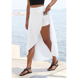 Lascana Maxirock 'mit integrierter Shorts und kleiner Tasche' wei&szlig; Gr. 42 f&uuml;r Damen. Figurumspielend. Nachhaltig.