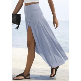 Lascana Maxirock 'mit integrierter Shorts und kleiner Tasche' rauchblau Gr. 46 f&uuml;r Damen. Figurumspielend. Nachhaltig.