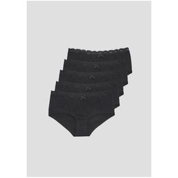 s.Oliver Panty schwarz Gr. 40/42 f&uuml;r Damen. Mit Spitzenband, Schleife. K&ouml;rpernah