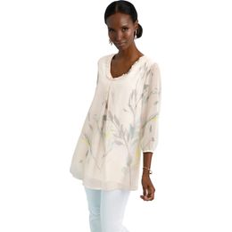 CR&Eacute;ATION L Damen Tunika mit Viskose-Futter elfenbein-mint-bedruckt Gr&ouml;&szlig;e 46