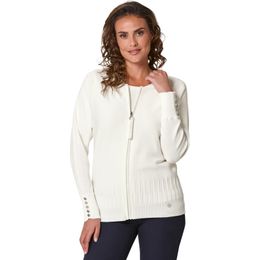 CREATION L PREMIUM Damen Feinstrickjacke mit Fledermaus-&Auml;rmeln ecru Gr&ouml;&szlig;e 40