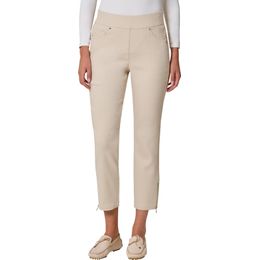 CREATION L PREMIUM Damen Schlupfhose mit Jacquardmuster sand-wei&szlig;-gemustert Gr&ouml;&szlig;e 36