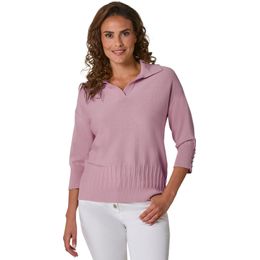 CREATION L PREMIUM Damen Polopullover aus Querstrick ros&eacute; Gr&ouml;&szlig;e 36