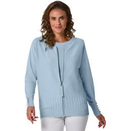 CREATION L PREMIUM Damen Feinstrickjacke mit Fledermaus-&Auml;rmeln eisblau Gr&ouml;&szlig;e 44
