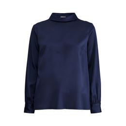 Lilysilk Bluse 'Seidenbluse mit Stehkragen und Langen &Auml;rmeln' Damen Gr&ouml;&szlig;e M blau