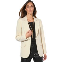 CR&Eacute;ATION L Damen Blazer mit Knopfverschluss champagner Gr&ouml;&szlig;e 40