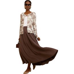 CR&Eacute;ATION L Damen Cardigan mit Hakenverschluss champagner-sesam-bedruckt Gr&ouml;&szlig;e 38