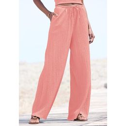 Lascana Schlupfhose 'b&uuml;gelfrei mit weitem Bein' orange Gr. 42 f&uuml;r Damen. Figurumspielend