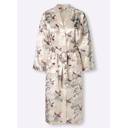 w&auml;schepur Damen Morgenmantel in Satin-Qualit&auml;t elfenbein-dunkelrot Gr&ouml;&szlig;e 36/38