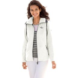 CR&Eacute;ATION L Damen Fleecejacke mit schr&auml;gen Rei&szlig;verschluss-Taschen ecru Gr&ouml;&szlig;e 38