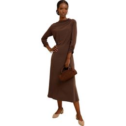 CR&Eacute;ATION L Damen Jerseykleid mit Raffungen schoko Gr&ouml;&szlig;e 52