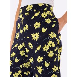 CR&Eacute;ATION L Damen Druckhose mit Dehnbund marine-limone-bedruckt Gr&ouml;&szlig;e 36