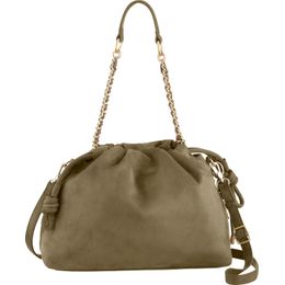 Heine Damen Handtasche in Beutelform khaki Gr&ouml;&szlig;e 0