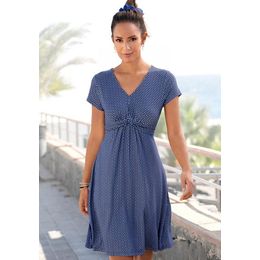 Vivance Jerseykleid 'mit geometrischem Print' mehrfarbig Gr. 38 f&uuml;r Damen. V-Ausschnitt und Allover-Druck. Figurumspielend. Nachhaltig.