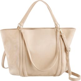 Heine Damen Handtasche in Trapezform beige Gr&ouml;&szlig;e 0
