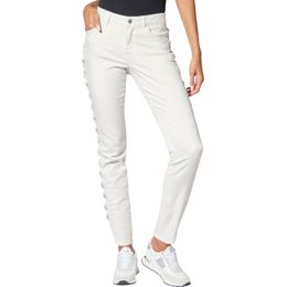 CR&Eacute;ATION L Damen 5-Pocket-Jeans mit B&auml;ndchen-Verzierung seitlich wei&szlig; Gr&ouml;&szlig;e 26
