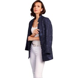 CREATION L PREMIUM Damen Longblazer mit Paisley-Dessin marine Gr&ouml;&szlig;e 48