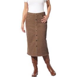 CR&Eacute;ATION L Damen Cordrock mit Zierknopfleiste braun Gr&ouml;&szlig;e 38