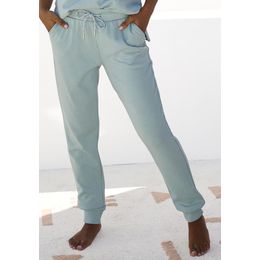 Buffalo Sweathose gr&uuml;n Gr. 40/42 f&uuml;r Damen. Mit Kordel, Druck. Bequem. Nachhaltig.