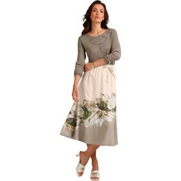 CREATION L PREMIUM Damen Rundhalspullover mit Metallkettchen-Applikation schlamm Gr&ouml;&szlig;e 38