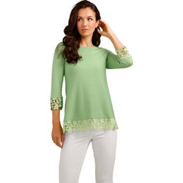 CREATION L PREMIUM Damen Feinstrickpullover mit breitem Spitzenabschlusss reseda Gr&ouml;&szlig;e 44