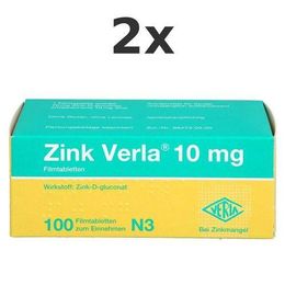 Verla-Pharm Arzneimittel GmbH & Co. KG 2x Zink Verla 10 mg Filmtabletten 100 St