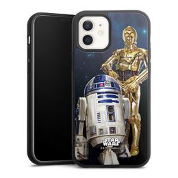 DeinDesign iPhone 12 Handy Gallery Case Handyh&uuml;lle 9H Geh&auml;rtetes Glas R&uuml;ckseite H&uuml;lle Weltall Star Wars R2d2 Gallery Case
