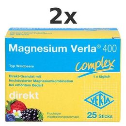 Verla-Pharm Arzneimittel GmbH & Co. KG 2x Magnesium Verla 400 Waldbeere Direkt-Granulat 25 St