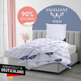 EXCELLENT Daunenbettdecke &raquo;Wien, Bettdecken f&uuml;r Sommer und Winter, Decke&laquo; polarwarm F&uuml;llung 90Daunen10Federn 1 Stk. tlg. Bettdecke 135x200 cm, made in Germany, 