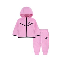 Nike Sportswear Jogginganzug 'TECH FLEECE' M&auml;dchen Gr&ouml;&szlig;e 98/104 rosa / schwarz