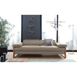 W.Schillig 2,5-Sitzer &raquo;finn&laquo; German Design Award 2016, Fu&szlig;gestell Nussbaum natur, Breite 230 cm braun Flachgewebe S22 (100% Polyester);Stoff S37 (100%
