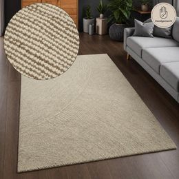 OTTO home Wollteppich &raquo;Liviaa, handgewebt, Wolle&laquo; rechteckig 18 mm H&ouml;he Zen, Skandi, Hygge, Natur, Wohnzimmer, Schlafzimmer, Esszimmer beige Wolle B :