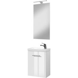Welltime Waschtisch-Set &raquo;Trento, verschiedene Ausf&uuml;hrungen und Farben&laquo; Set, 4 Stk. tlg. wei&szlig; MDF B/H/T: 41cmcm