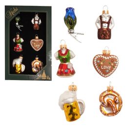 Weihnachtsbaumkugel &raquo;Baumschmuck Miniset Oktoberfest mehrfarbig 5cm&laquo; Dekoriert mit Liebe zum Detail bunt Glas 5cm