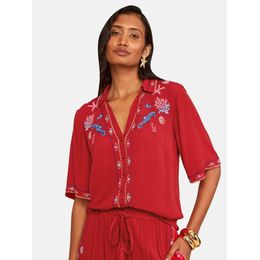 love & roses Blouse female size 4XL Champagne / Blue / Raspberry / Red