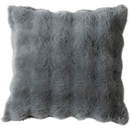OTTO home Kissenbezug &raquo;Briee Premium&laquo; Kissenh&uuml;lle mit Fell-Optik, unifarben, hochwertig, extra weich grau Polyester, Polyester B/L: 50cm x 50cm, 2 Stk