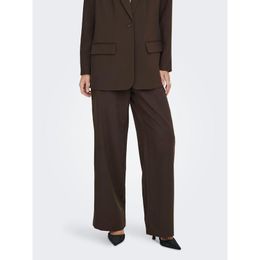 Only Damen Only Anzughose &raquo;ONLLINDA-RAVEN HW STR PANTS TLR&laquo; Materialmix braun 36, L&auml;nge 32