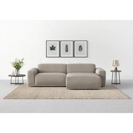 Trendmanufaktur Ecksofa &raquo;Braga, mit hochwertigem Kaltschaum, L-Form, Japandi-Design&laquo; modernes Sofa, Couch mit hohem Sitzkomfort, 255/72/160 cm (B/H/T)