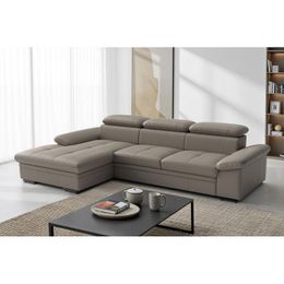 Sit & More sit&more Ecksofa &raquo;Viola, Leder, L-Form, B: 260 cm, mit Armteil- und Kopfteilvertsellung&laquo; optional mit Schlaffunktion beige B/H/T: 260cm x 73cm x 174cm