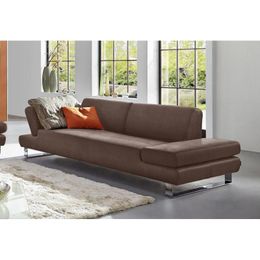 W.Schillig 3-Sitzer &raquo;taboo Designsofa mit hohem Sitzkomfort, Breite 232cm, Sitztiefe 69cm&laquo; mit &Uuml;bertiefe, inklusive Armlehnenverstellung braun 