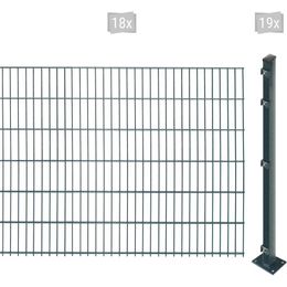 Arvotec Doppelstabmattenzaun &raquo;EASY 123 zum Aufschrauben&laquo; Zaunh&ouml;he 123 cm, Zaunl&auml;nge 2 - 60 m grau Kunststoff, Stahl H/L: 123cm x 36m, Pfosten: 19 Stk.