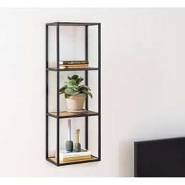ACTONA GROUP Wandregal Metallgestell im modernen Industrielook, 2 Einlegeb&ouml;den, H&ouml;he 108 cm schwarz Metall, Papier B/H/T: 24cm x 108cm x 37cm