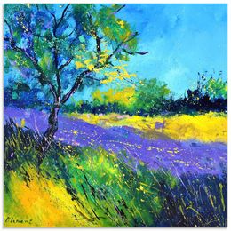 Artland Wandbild &raquo;Lavender field&laquo; Wiesen & Baumbilder 1 Stk. tlg. als Alubild, Leinwandbild, Poster, Wandaufkleber in verschied. Gr&ouml;&szlig;en bunt Glas B/H/T: 40cm 