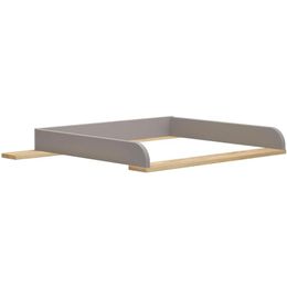 Paidi Wickelaufsatz &raquo;STIENE in Beige oder Grau, zur Erweiterung der Kommode&laquo; B/H/T ca. 123/12/80cm, Wickelauflage mit Eiche Massivholz und gerundeten 