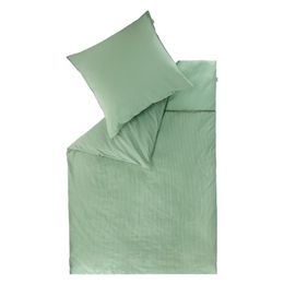 Musterring Wendebettw&auml;sche &raquo;Twist&laquo; 2 Stk. aus reiner Baumwolle gr&uuml;n Renforc&eacute;, 100% Baumwolle B/L: 155cm x 220cm, 1 Stk., 1 Stk., Renforc&eacute;, B/L: 80cm x 80cm, 2 