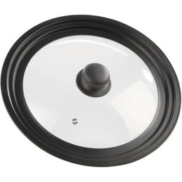 GSW Universaldeckel hitzebest&auml;ndiges Glas, passend f&uuml;r Pfannen und T&ouml;pfe &Oslash; 24 - 28 cm schwarz Glas, Stahl &Oslash; 28cm