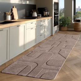 Ayyildiz Teppiche Teppich &raquo;POMPEI 1614 , auch als L&auml;ufer&laquo; rechteckig 12 mm H&ouml;he weiche pflegeleichte Oberfl&auml;che, Hoch-Tief-Struktur, Kurzflor beige Microfaser B : 80cm 