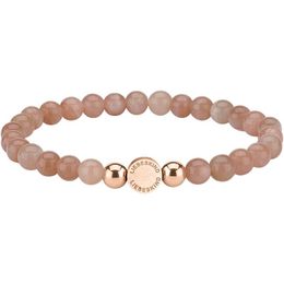 Liebeskind Berlin Damen Armband &raquo;Schmuck Geschenk Armkette Zugarmband&laquo; mit Edelsteinen rosa 17cm, Edelstahl Polyurethan