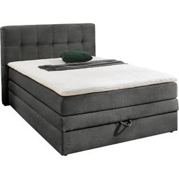 Jockenh&ouml;fer Boxspringbett &raquo;AMY mit Bettkasten, inkl. Bonnell- oder Taschenfederkernmatratze H2-H4&laquo; mit 6 cm Kaltschaum-Topper, Cord-Bezug, 120x200 und 140x200 cm 